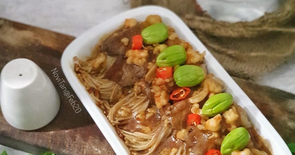 Resep 90. Jamur Enoki Bungkus Irisan Daging Sapi, No Msg Tetap Gurih ...
