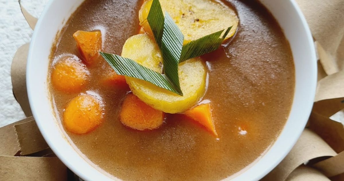 Stewed Banana And Sweet Potatoes Balls In Coconut Milk Recipe by Okky ...