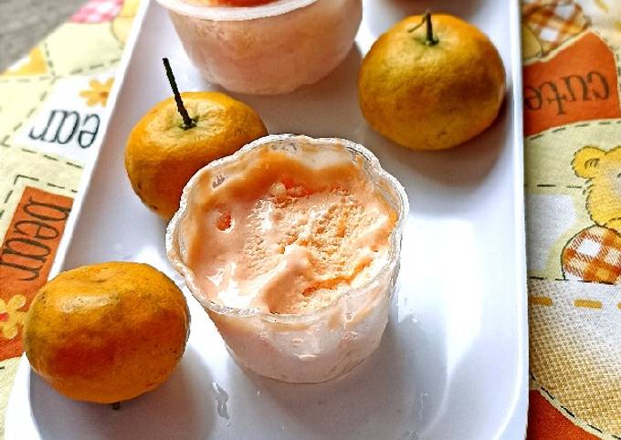 Resep Ice cream rasa jeruk oleh Ibu Tina - Cookpad