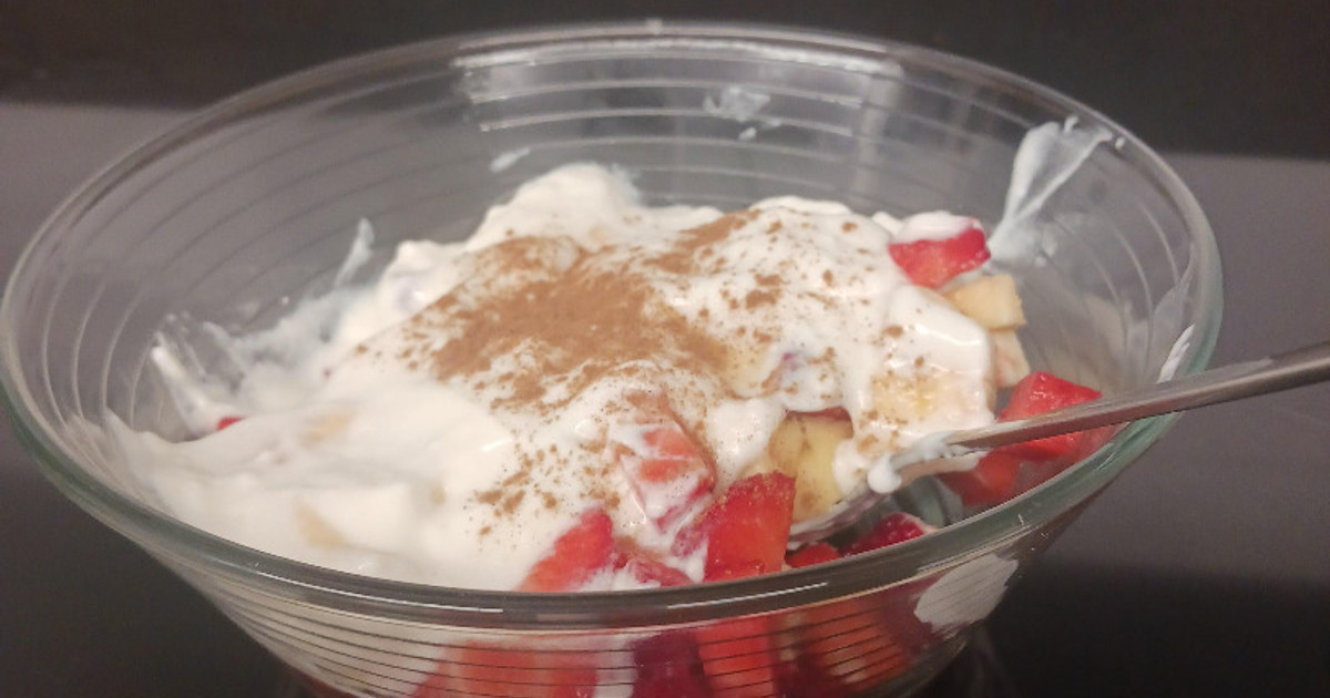 Postre De Yogurt, Fresas Y Plátano Receta de Nachete- Cookpad