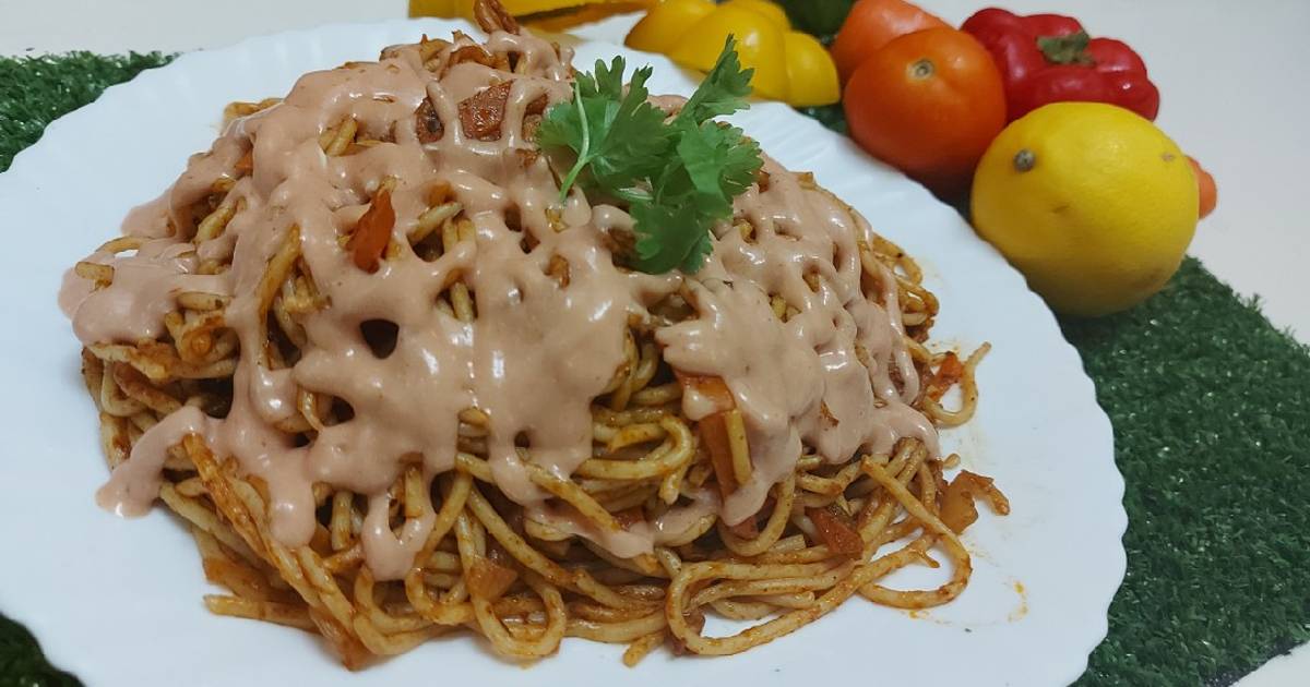 Spicy Spaghetti BBQ Flavour Recipe by Syeda Sarah Taha - Cookpad