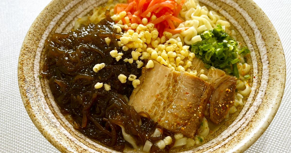 Authentic Okinawa Soba With Mozuku Topping Recipe By Seamoba