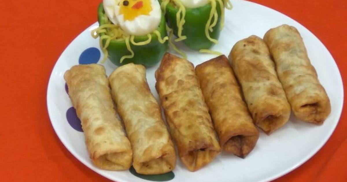 Crunchy Chilli Chicken Rolls Recipe by Anusha Vysyaraju - Cookpad