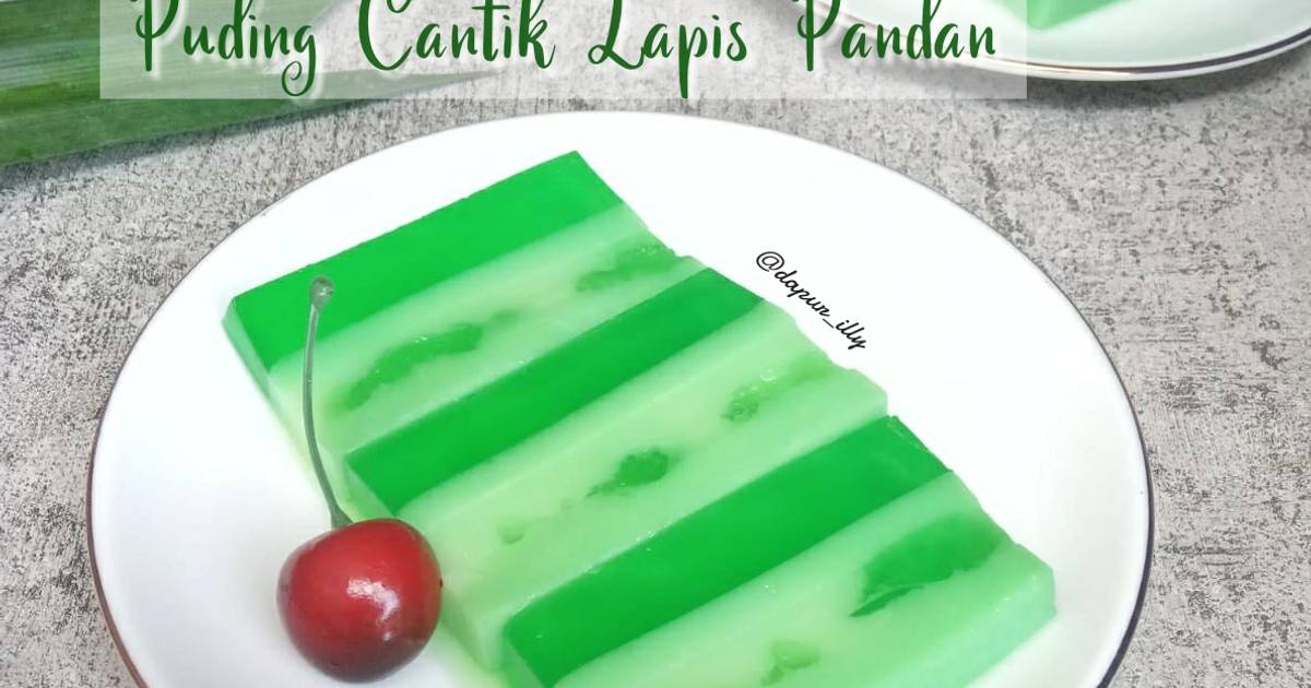 Resep Puding Cantik Lapis Pandan oleh Dapur illy - Cookpad