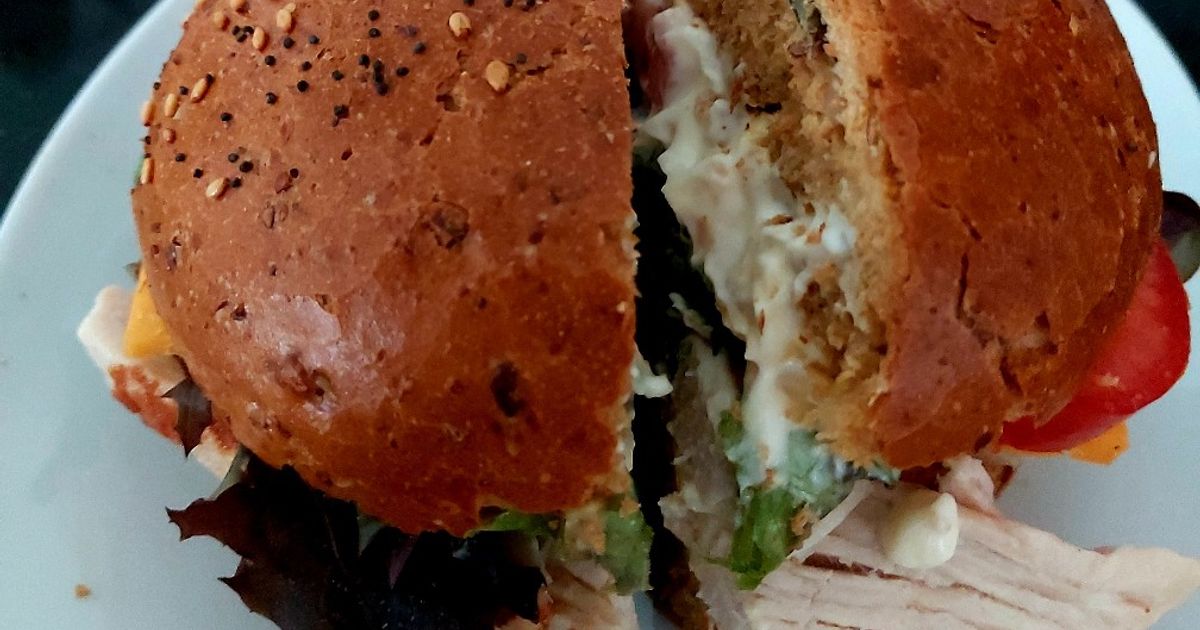 My Cooked Turkey, Cheese, Lettuce,Tomato & Mayo, Crusty Cob Recipe by ...