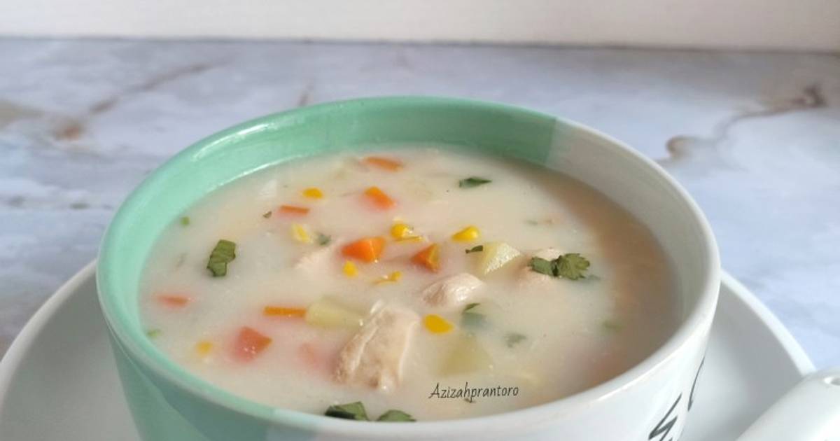 Resep Creamy Chicken Soup oleh AzizahPrantoro - Cookpad