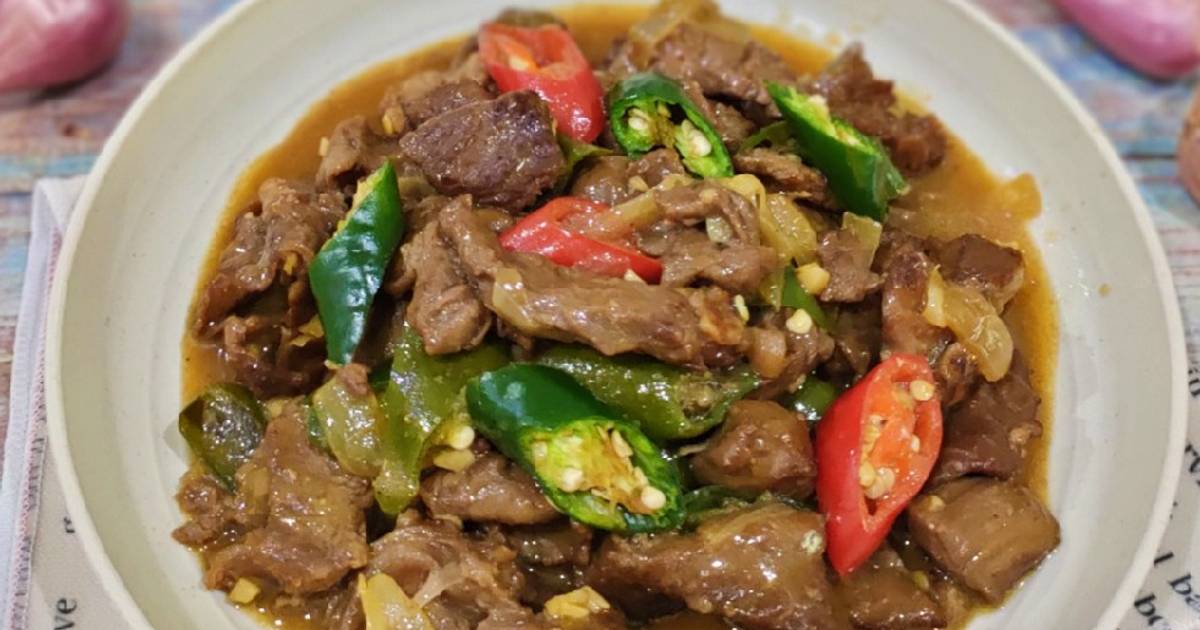 Resep Tumis Sapi Cabe Ijo oleh Dapur Loli😋 - Cookpad
