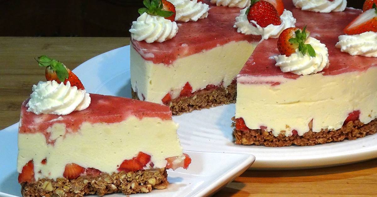 Tarta De Chocolate Blanco Con Fresas Y Sin Horno Receta De