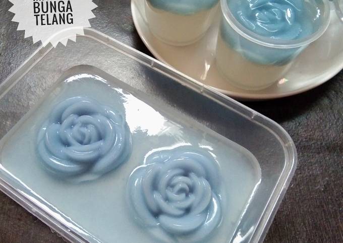 Resep Puding Mawar Bunga Telang oleh Lina Subrata - Cookpad