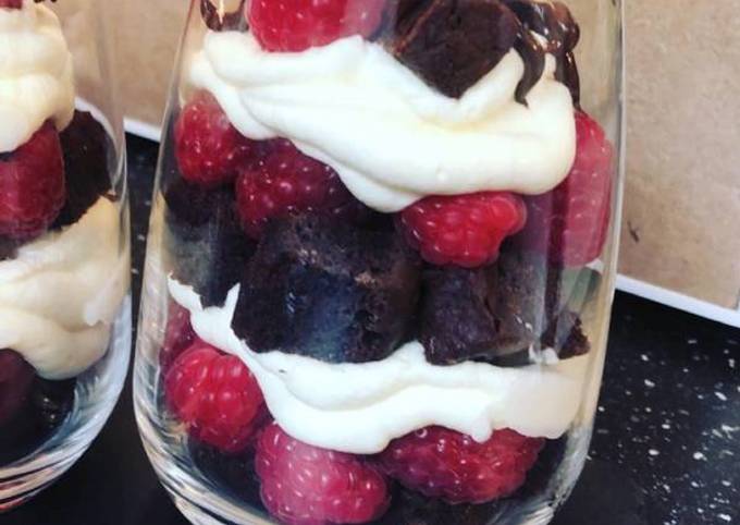 Verrine framboise brownie de Gourmandise - Cookpad