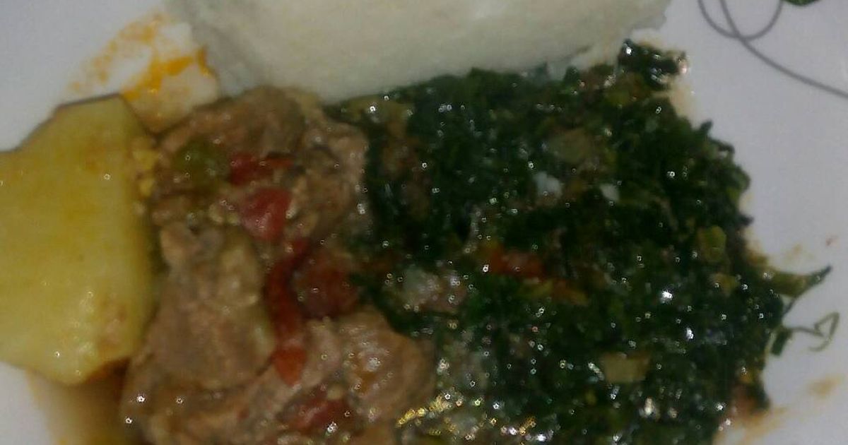 Stewed Meat, Skuma Wiki And Ugali Recipe by James bob - Cookpad