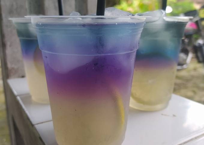 Resep Ice Tea Telang Lemon oleh I'in Sudarliyah - Cookpad