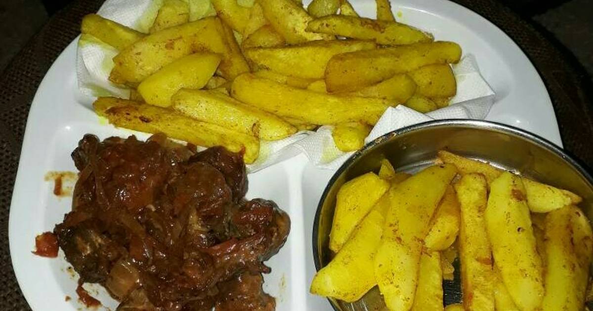 Wet fried beef with chips Recipe by martinodhiambo - Cookpad