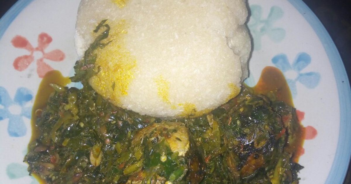 Vegetable And Garri Swallow Recipe by Ayie's Tasty 'N' Bellefull ...