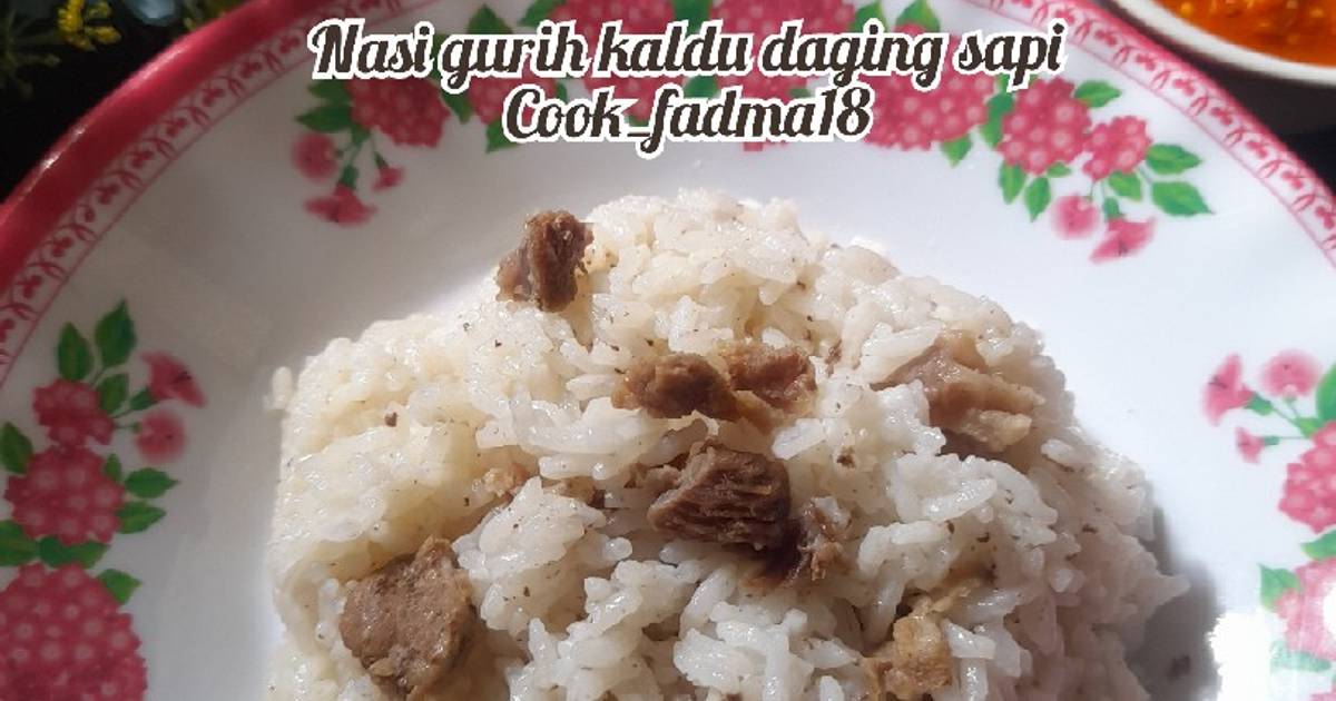 Resep Nasi gurih kaldu daging sapi oleh Fadma - Cookpad