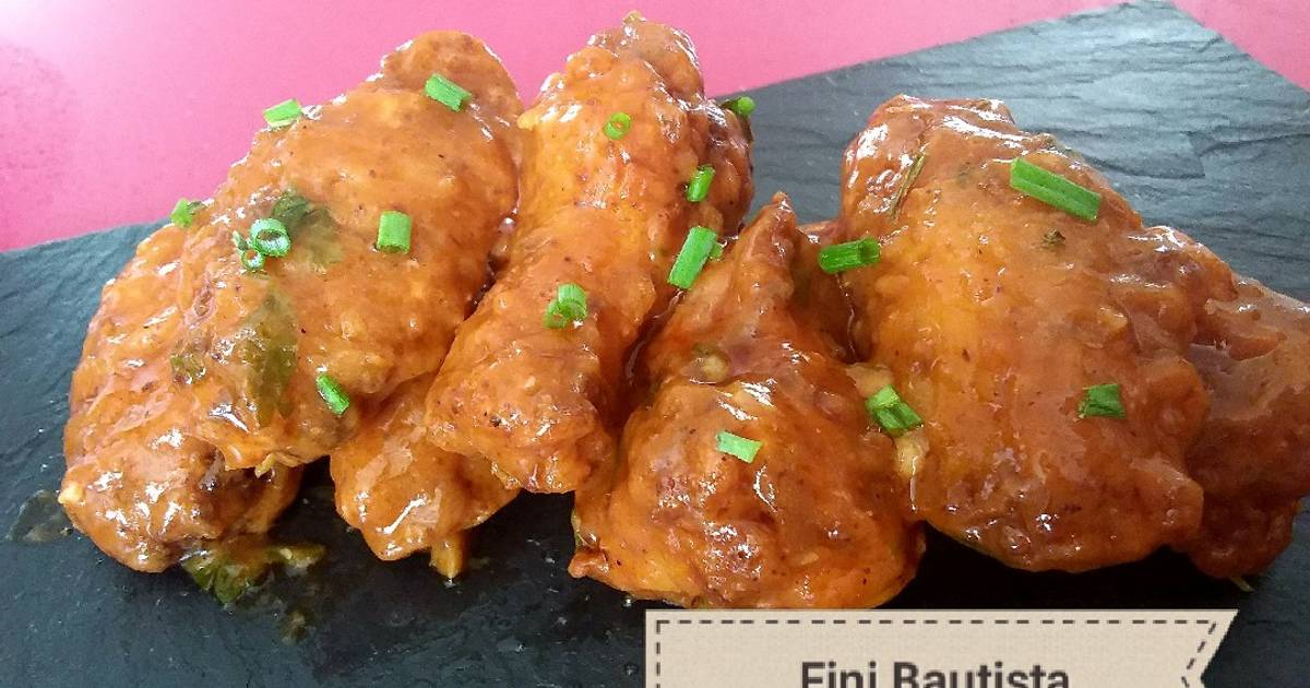 Alitas de pollo con salsa Buffalo Receta de Fini Bautista Angulo- Cookpad