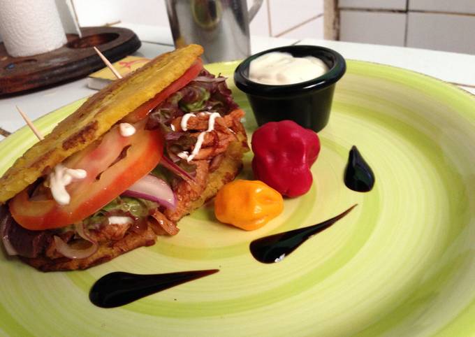 Patacones de pollo Receta de Marlon Vado- Cookpad