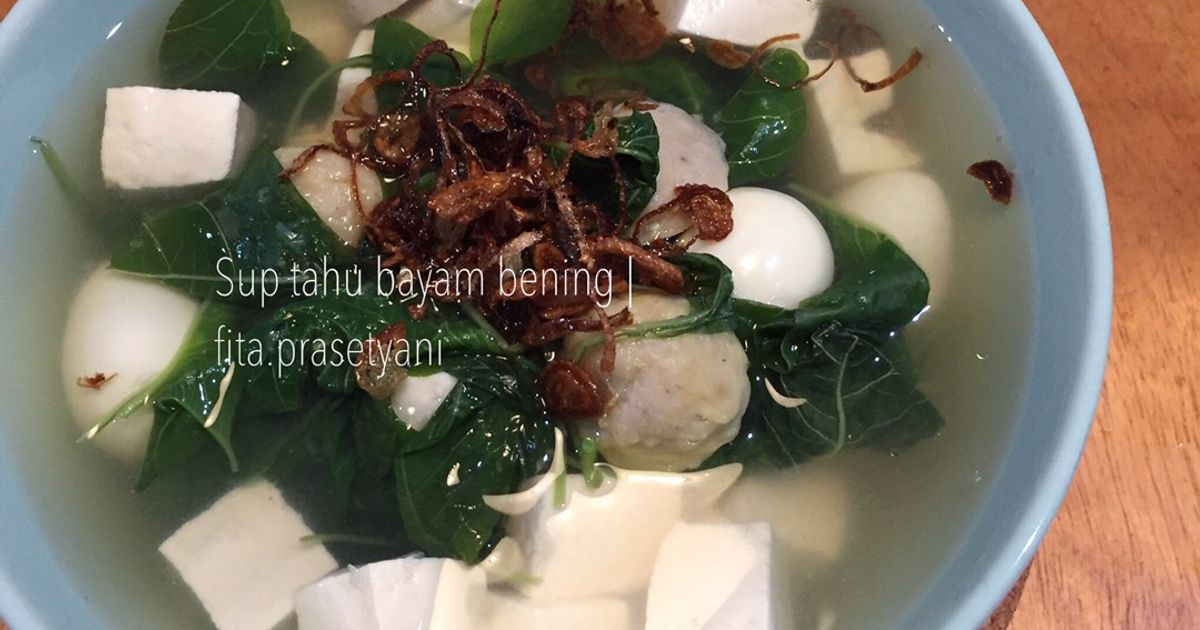 Resep soup tahu bayam rumahan enak dan mudah - Cookpad