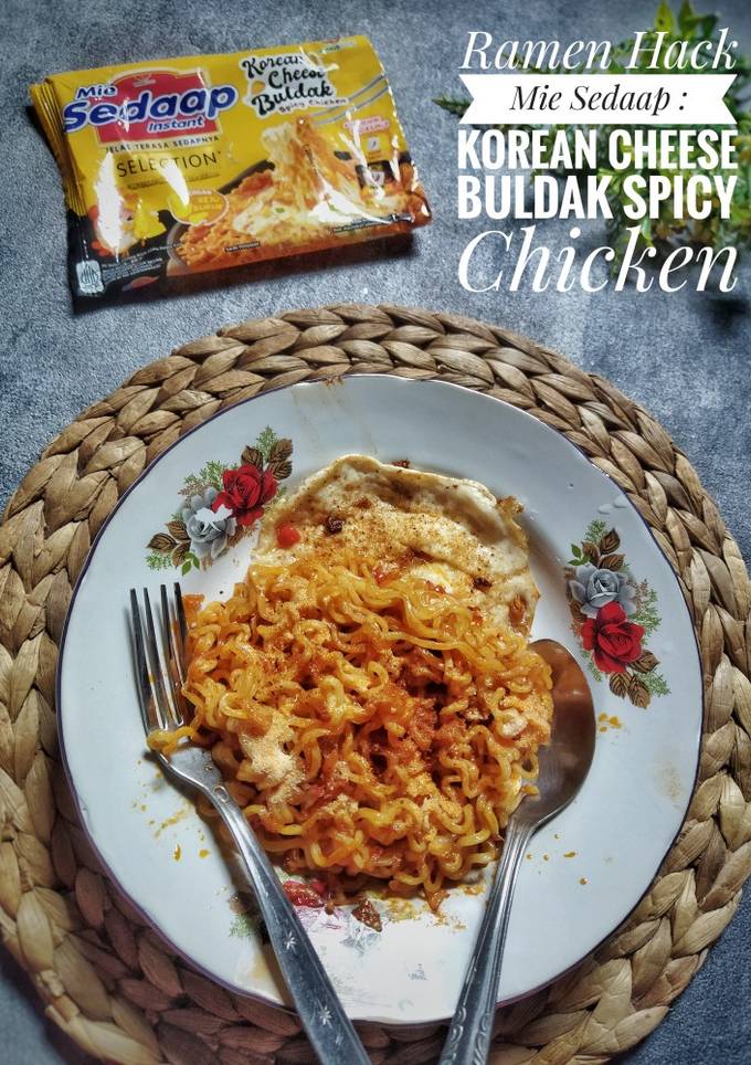 Resep Ramen Hack Viral Mie Sedaap Korean Cheese Buldak Spicy Chicken ...