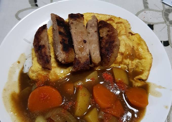Resep Japanese Curry Rice with Burger oleh Agnes Chu - Cookpad