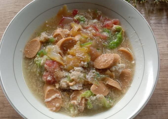 Resep 866. Seblak Sosis Sawi Putih kids friendly oleh Naqiyyah~ - Cookpad