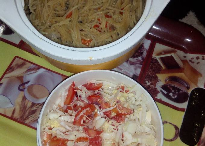 Dafadukar taliya da kabeji hadi da tumatir girki daga Salamatu Labaran ...