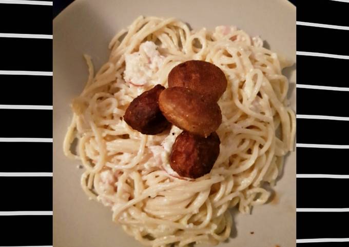 Resep Spaghetti carbonara with swedish meatball (baso swedia) oleh ...