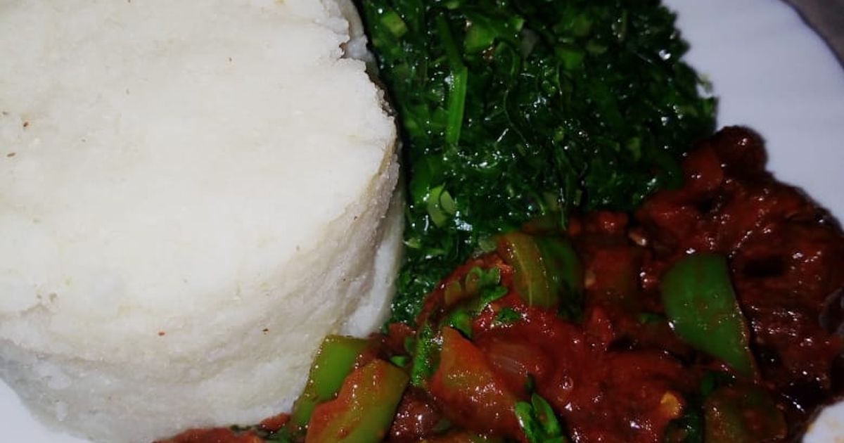Ugali Recipe Served With Beef And Sukuma Wiki Recipe by Cindy Sharon ...