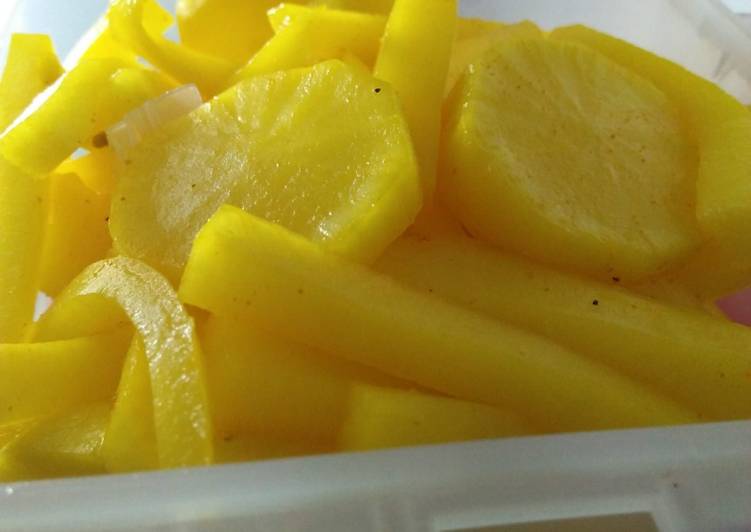 Resep Danmuji / acar lobak kuning korea / yellow pickled radish oleh ...