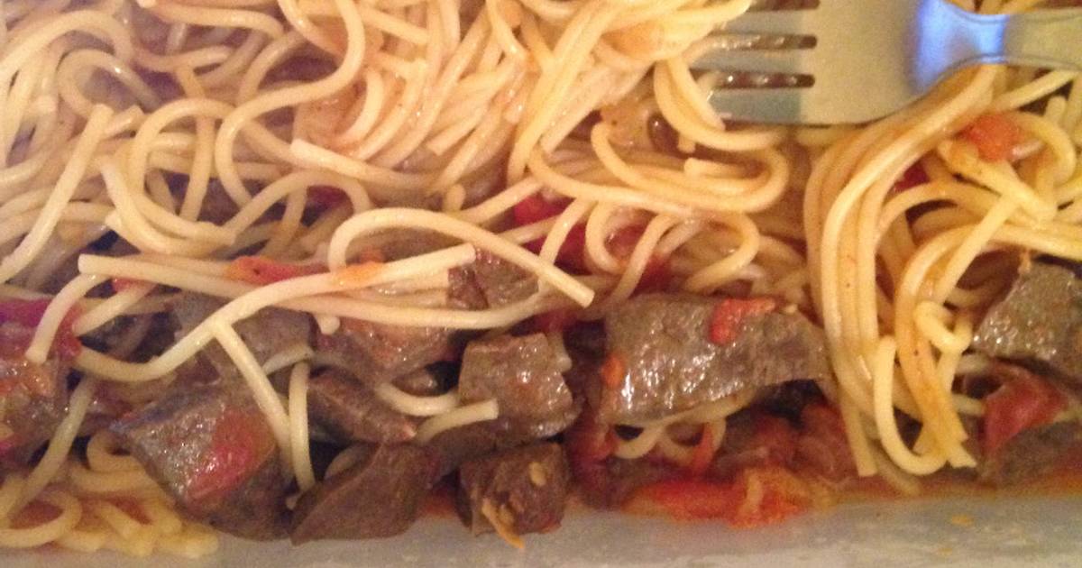 Stewed liver with noodles Recipe by Jean Pierre - Cookpad