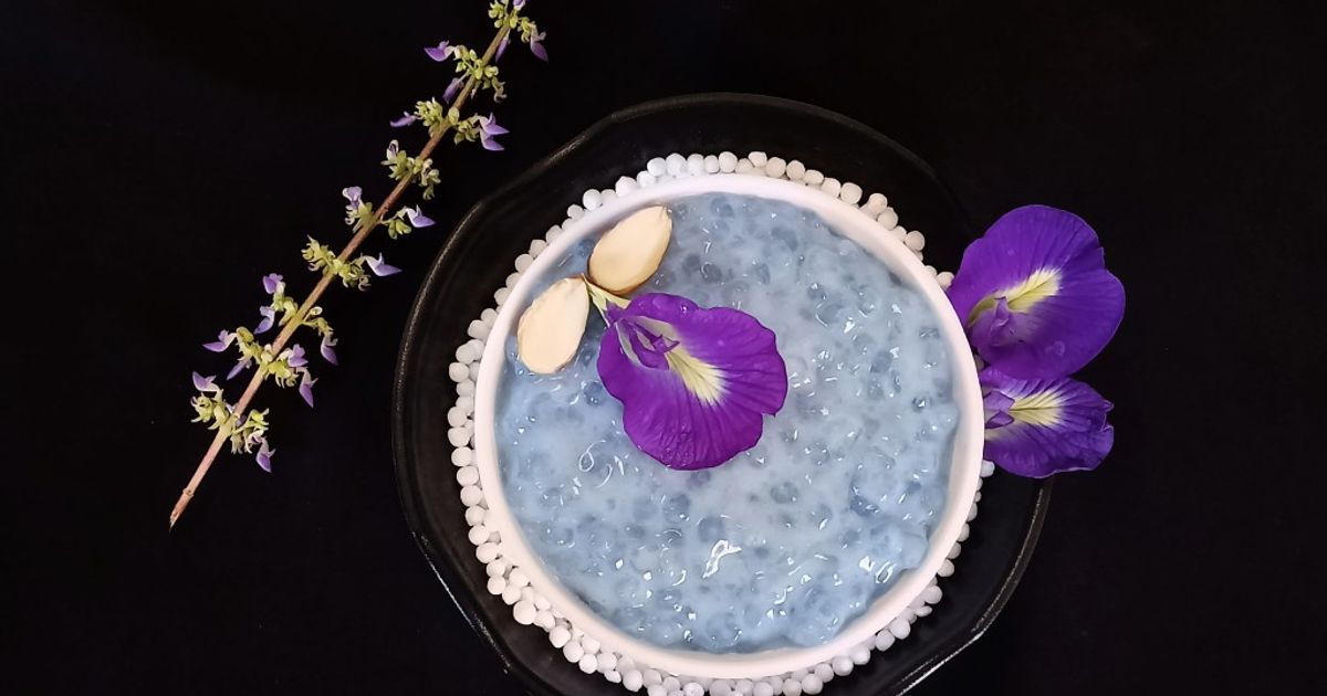 Butterfly Pea Sago Pudding Recipe by Keshma Raichura - Cookpad