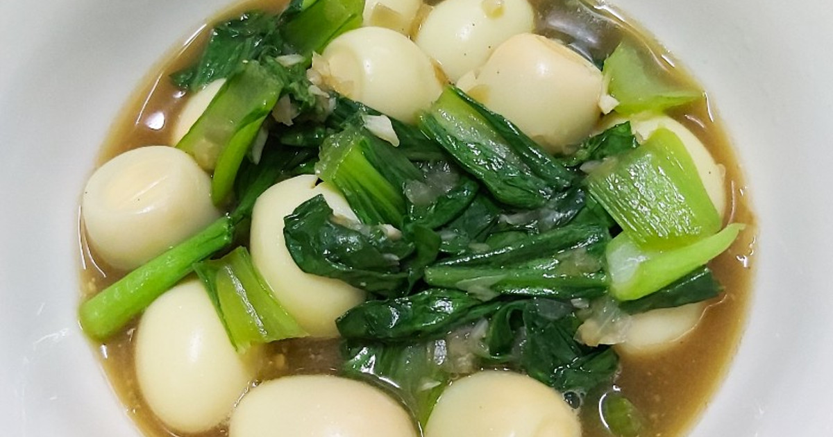 Resipi Sawi Pak Choy & Telur Puyuh Masak Sos Tiram oleh Nur Azliani ...