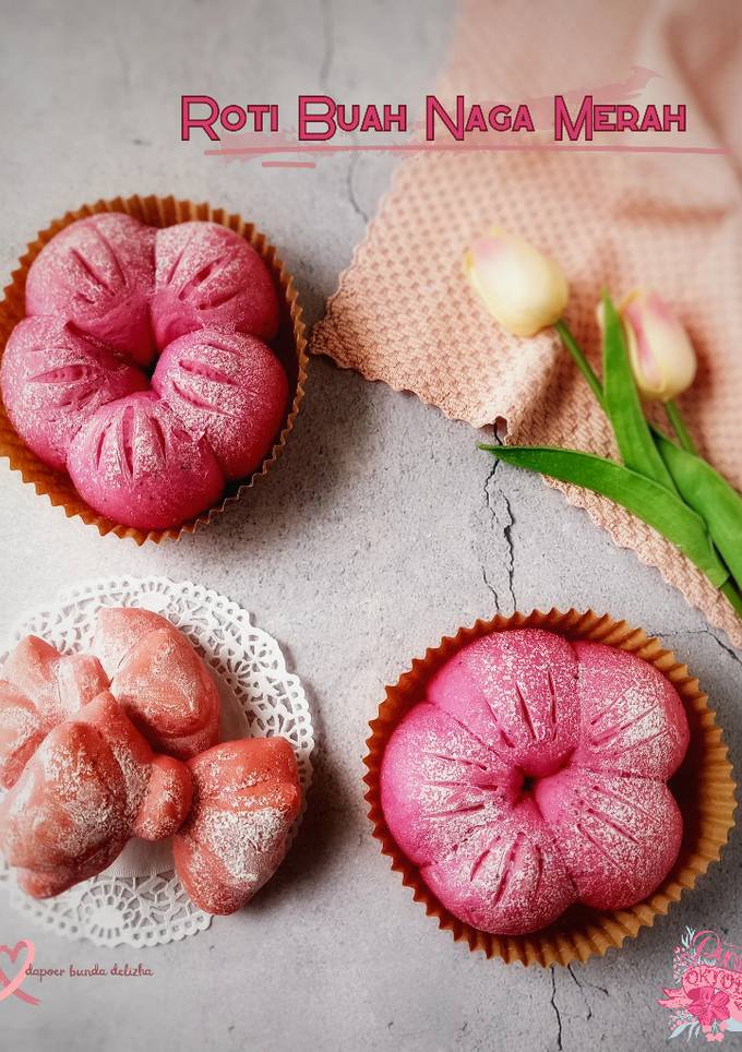 Resep (029). Roti Buah Naga Merah (Dragon Fruit Bread) oleh Dapoer ...