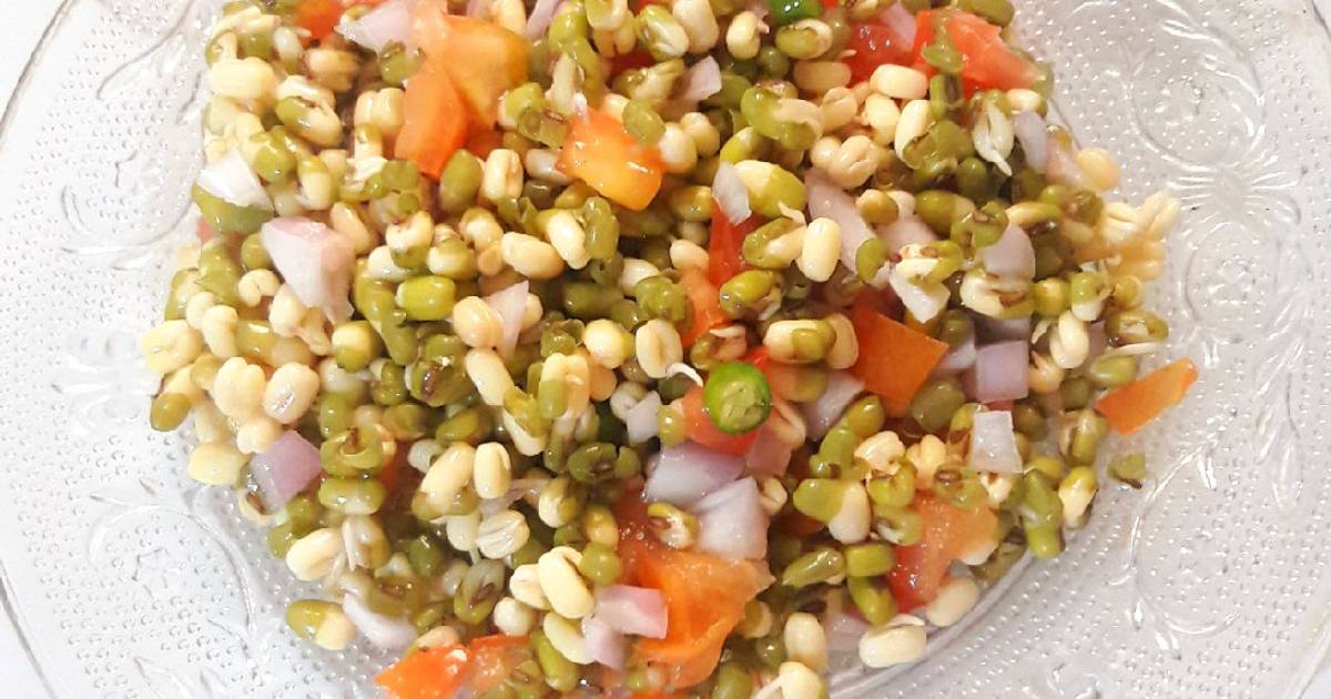 Sprouted Moong Salad Recipe by Sanuber Ashrafi - Cookpad