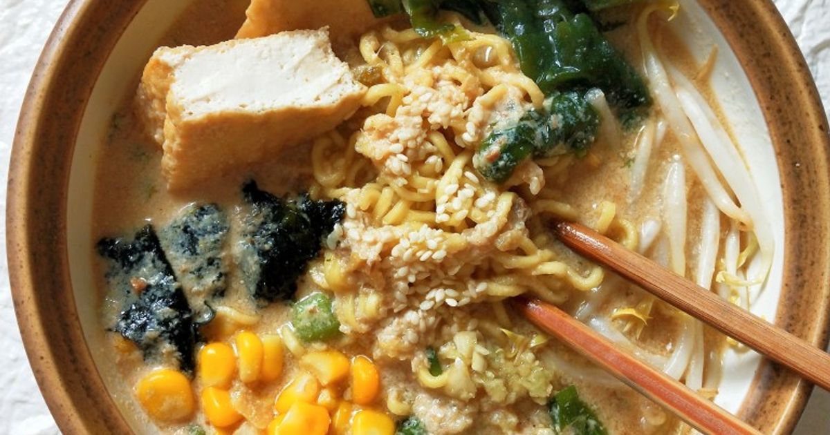 Resep Vegan Creamy Miso Ramen oleh Augie Felicia - Cookpad