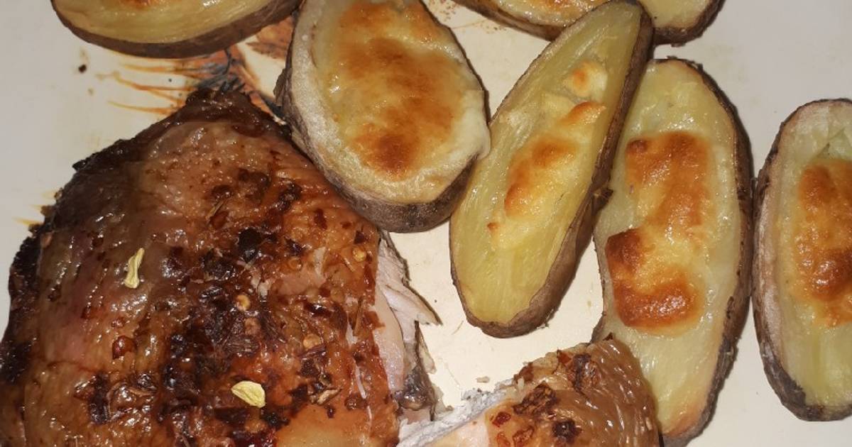 Medio pollo al horno - 120 recetas caseras- Cookpad