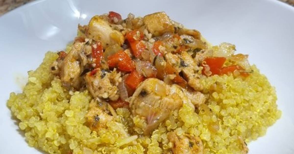 SALTEADO SALUDABLE DE POLLO CON QUINOA ️ Receta de Verónica ️- Cookpad