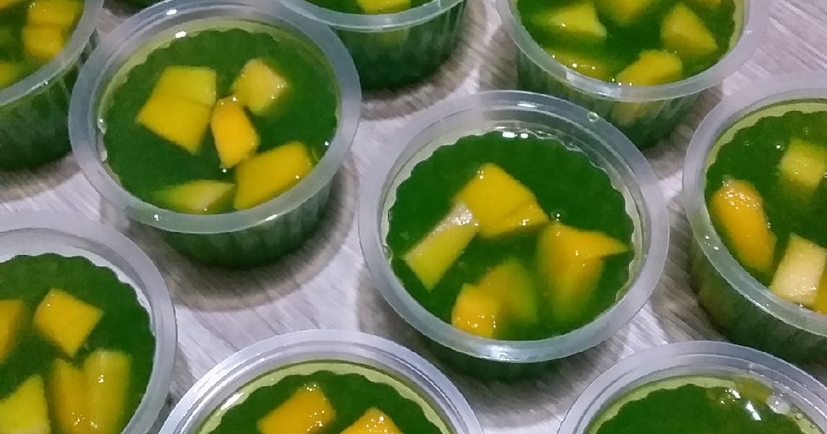 Resep Puding Melon Topping Mangga oleh Aziyya RA - Cookpad