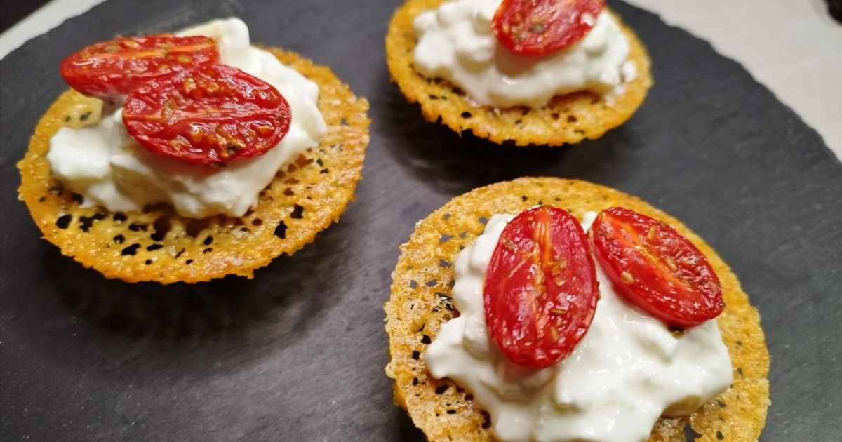 Parmesan Crusted Bread Bruschetta With Stracciatella And Confit ...