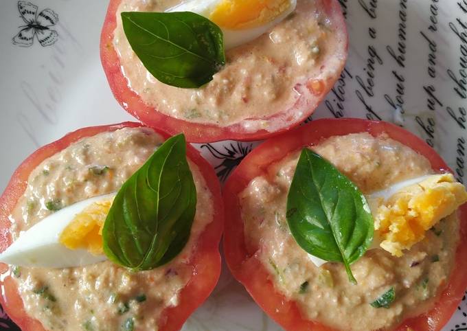 Tomates rellenos de atún Receta de Laura JB- Cookpad
