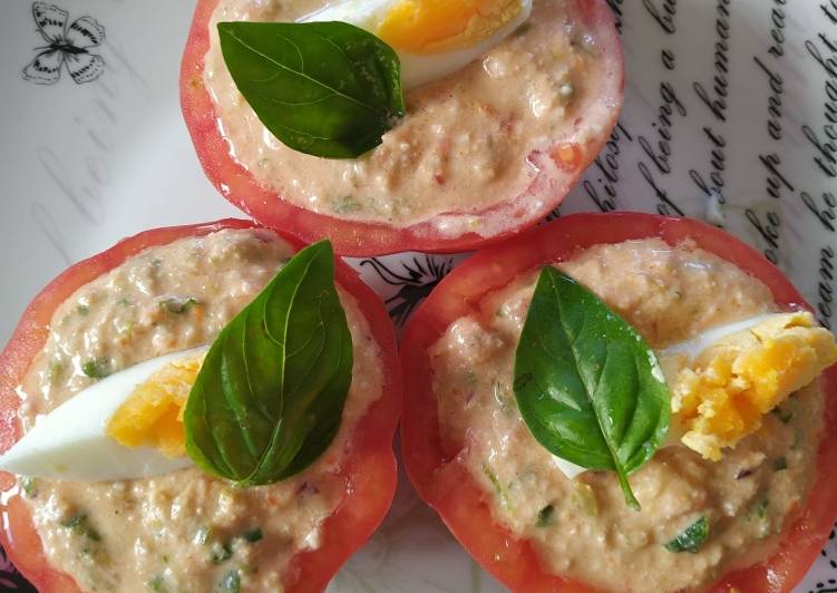 Tomates rellenos de atún Receta de Laura JB- Cookpad