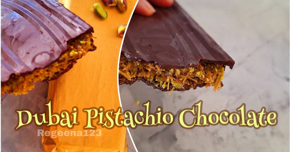 Resep Dubai Pistachio Chocolate/ Kunafa Chocolate oleh Regeena_123🌷 - Cookpad