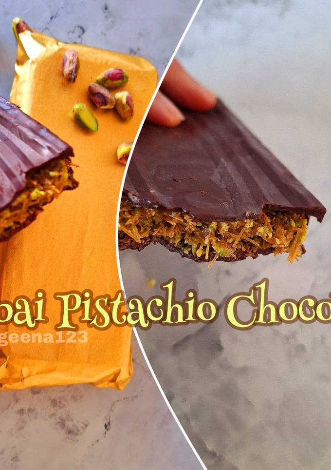 Resep Dubai Pistachio Chocolate/ Kunafa Chocolate oleh Regeena_123🌷 - Cookpad