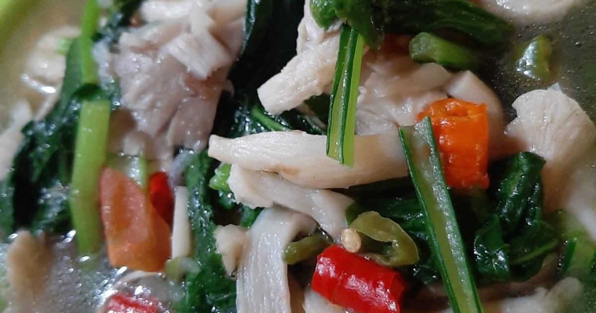 Resep Sup jamur sawi hijau oleh Nia Ganjar - Cookpad