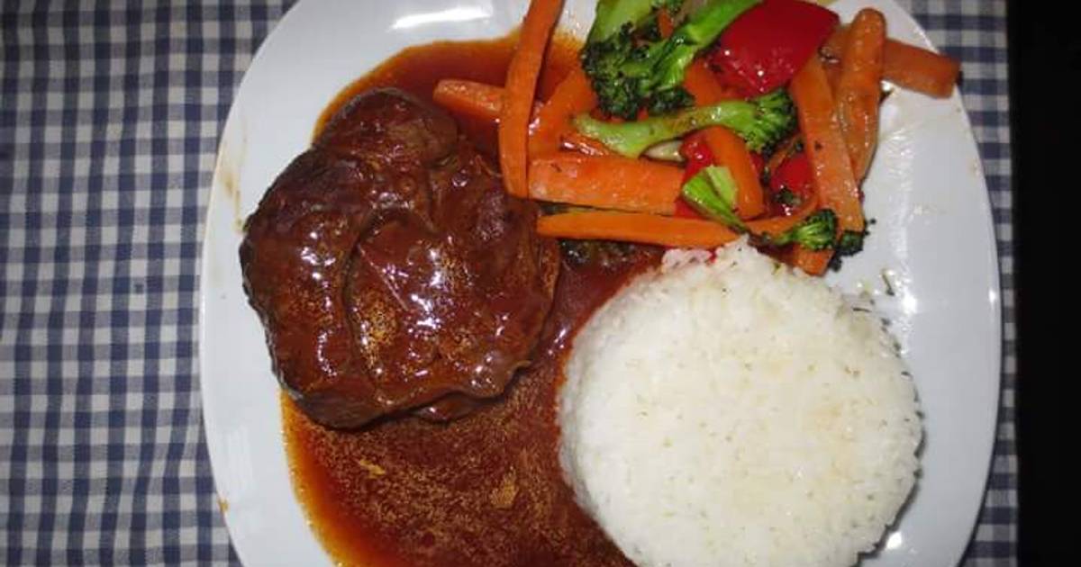 Beef Stew served with Rice and assorted vegetables Recipe by Rehema ...