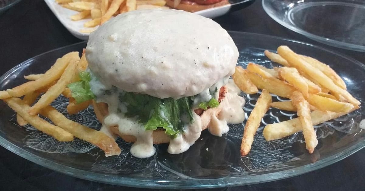 Stuffed Chicken Lava Burger With Cream Cheese Sauce Recipe by Umbreen ...