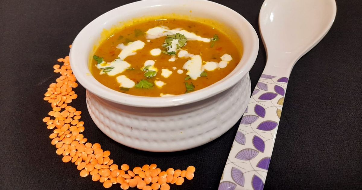 Dhuli Masoor Dal Tadka Recipe by Sunita Shah