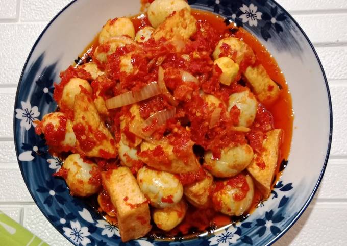 Resep Balado Telur Puyuh Tahu oleh KasMira - Cookpad