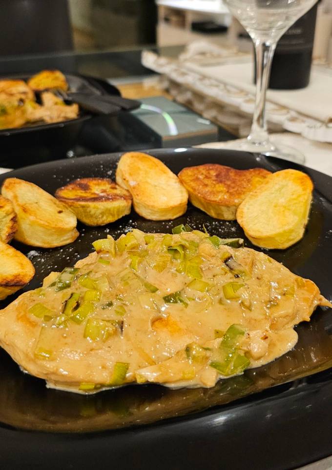 Pollo con crema y puerro Receta de Bianca- Cookpad