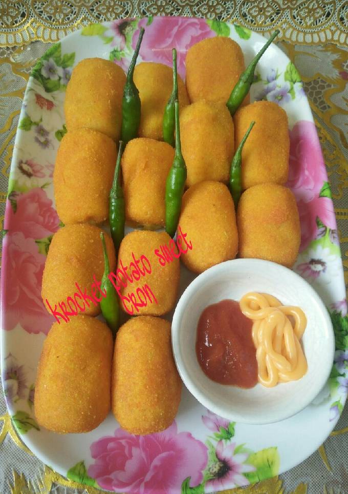 Resep Kroket kentang jagung isi daging sapi oleh Nania - Cookpad